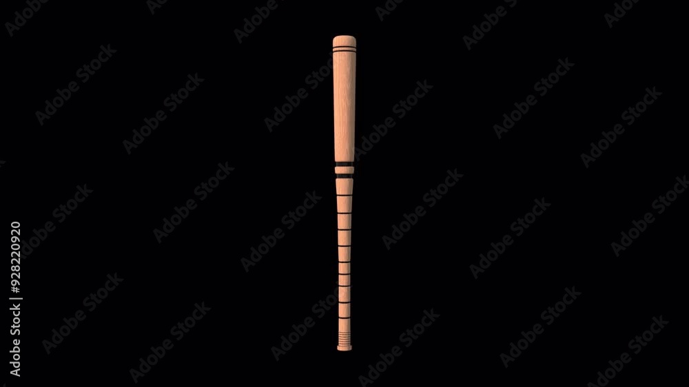 Baseball Bat 3D Rotating on a Transparent Background. Seamless Loop. 4K ...
