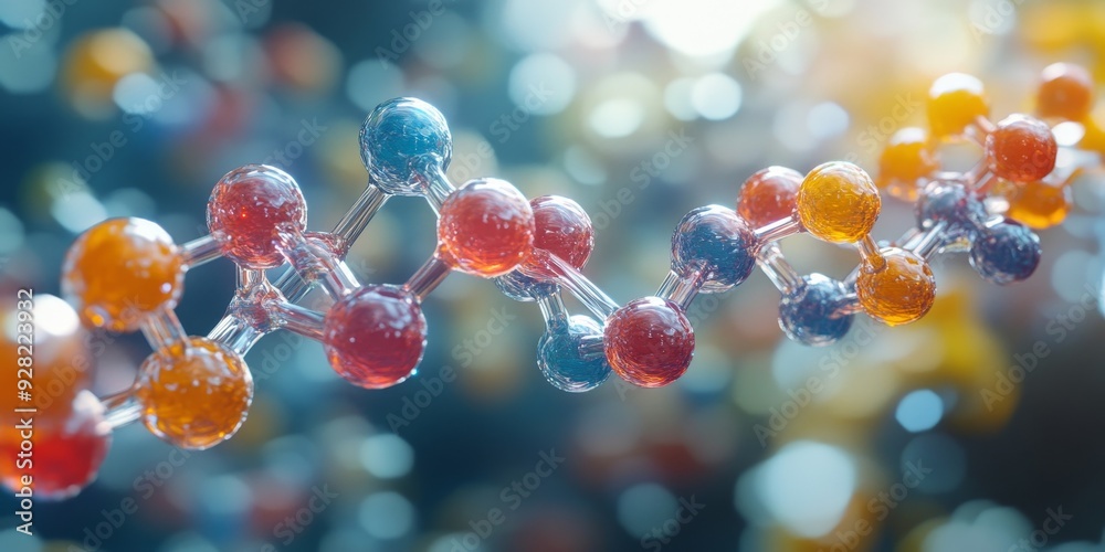 Visualizing the van der Waals structure of tirzepatide molecule in a 3D model. Concept 3D ...