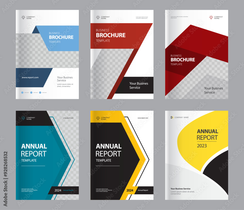 set business cover design background template for annual report ...
