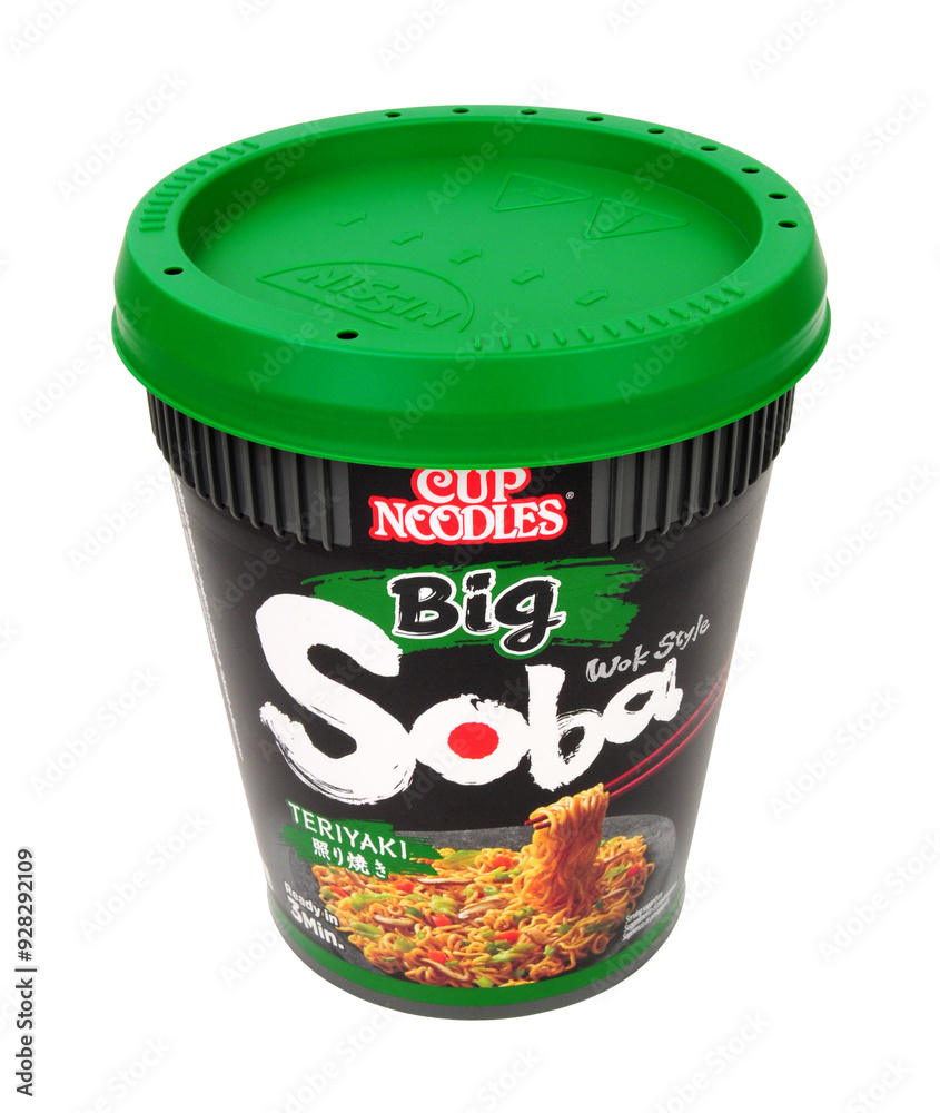 Cup noodles big Soba teriyaki flavour wok style instant noodles in an ...
