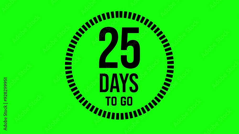 25 days to go, 25 days count 2D animation, motion graphics running ...