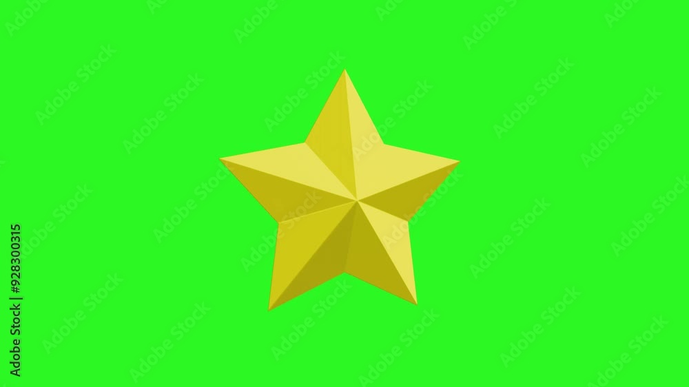 Gold star rotation animation on green screen suitable for awards ...