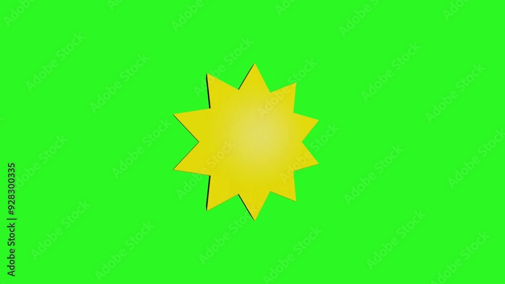Gold star rotation animation on green screen suitable for awards ...