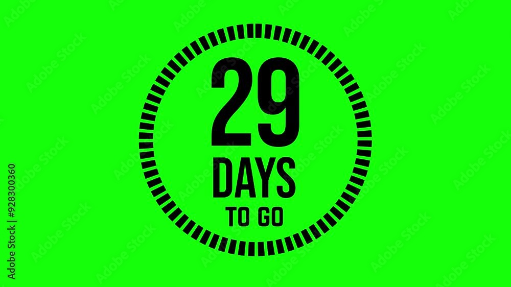 29 days to go, 29 days count 2D animation, motion graphics running ...