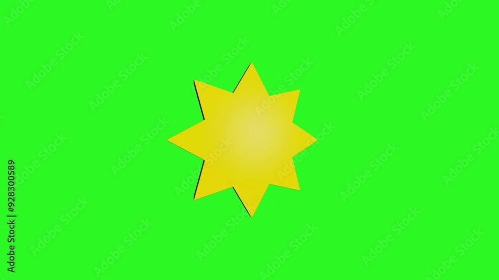 Gold star rotation animation on green screen suitable for awards ...