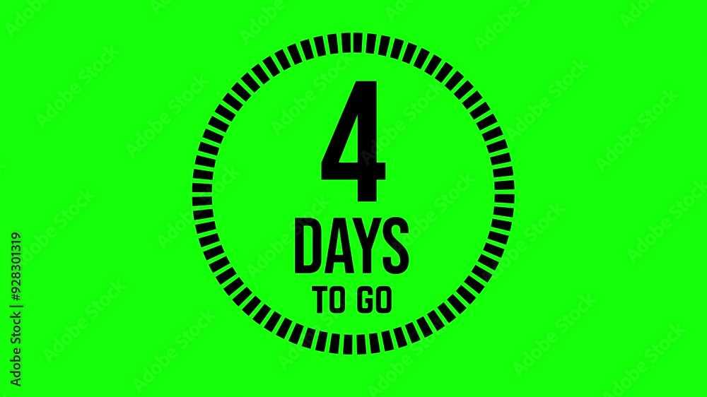 4 days to go, 4 days count 2D animation, motion graphics running ...