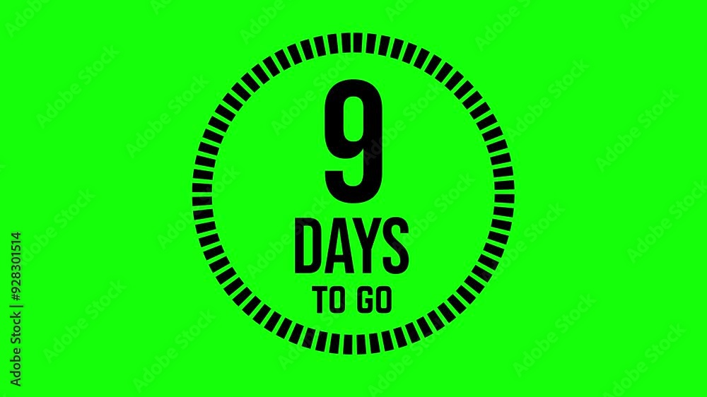 9 days to go, 31 days count 2D animation, motion graphics running ...
