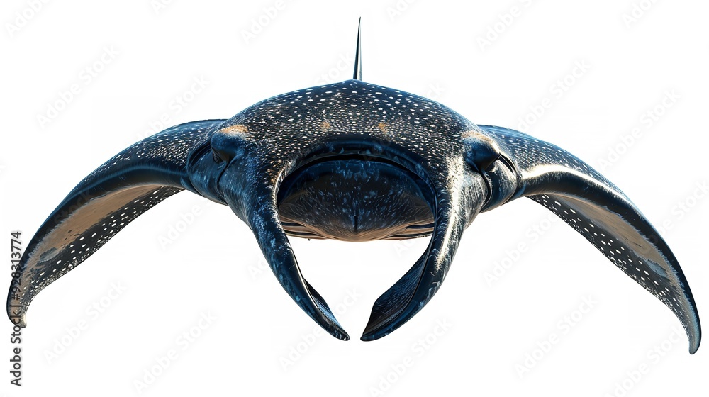 Manta Ray isolated on white background with clipping path. Full Depth ...