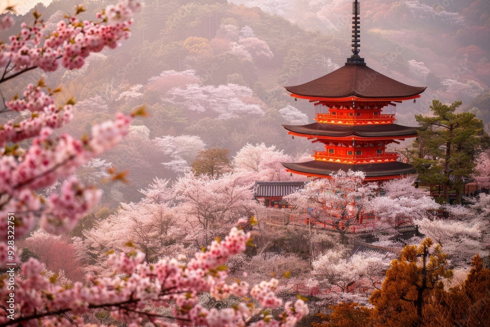 Kiyomizu dera Temple and cherry blossom season Sakura spring time in ...