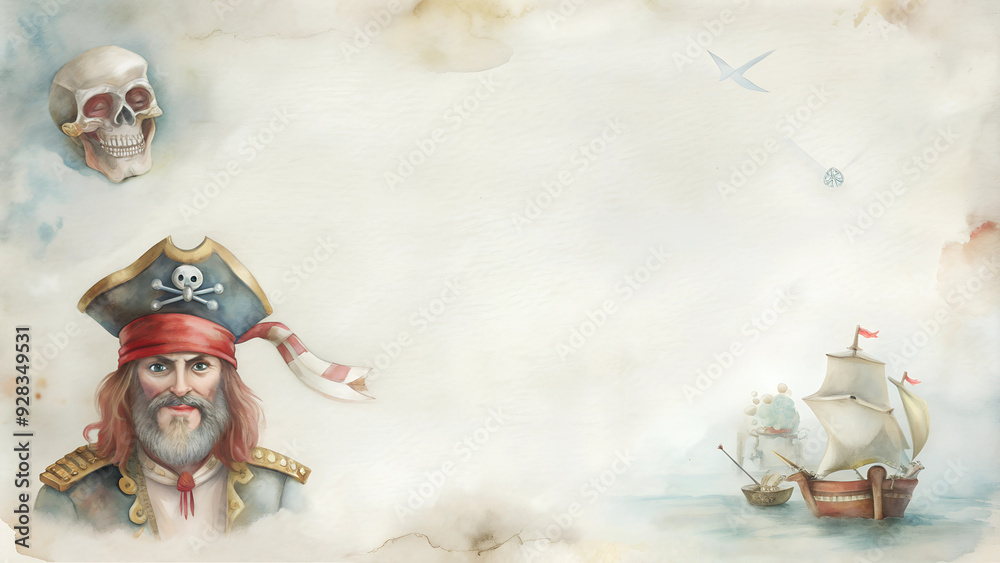 Invitation Cover, Pirate Themed Birthday Party Invitation, with ...