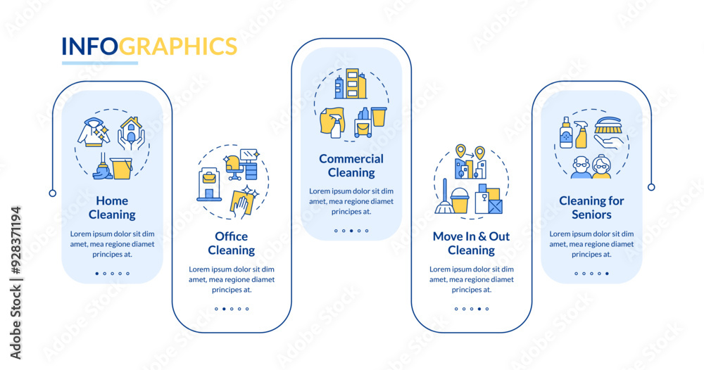 Commercial cleaning services rectangle infographic vector. Housekeeping ...