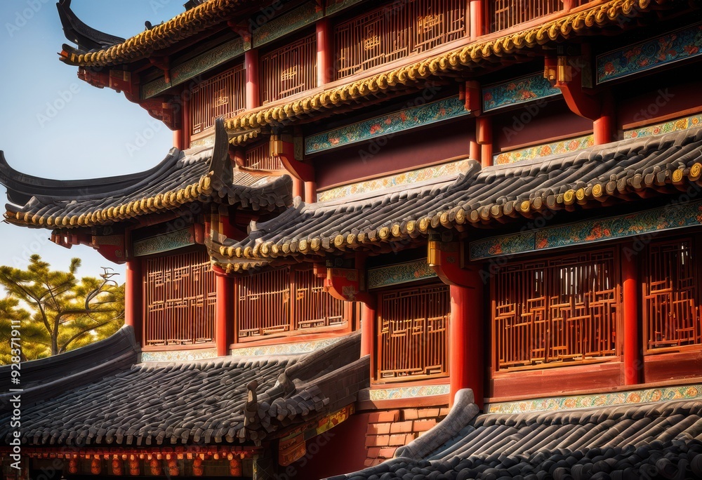 detailed exploration traditional chinese roofing styles featuring ...