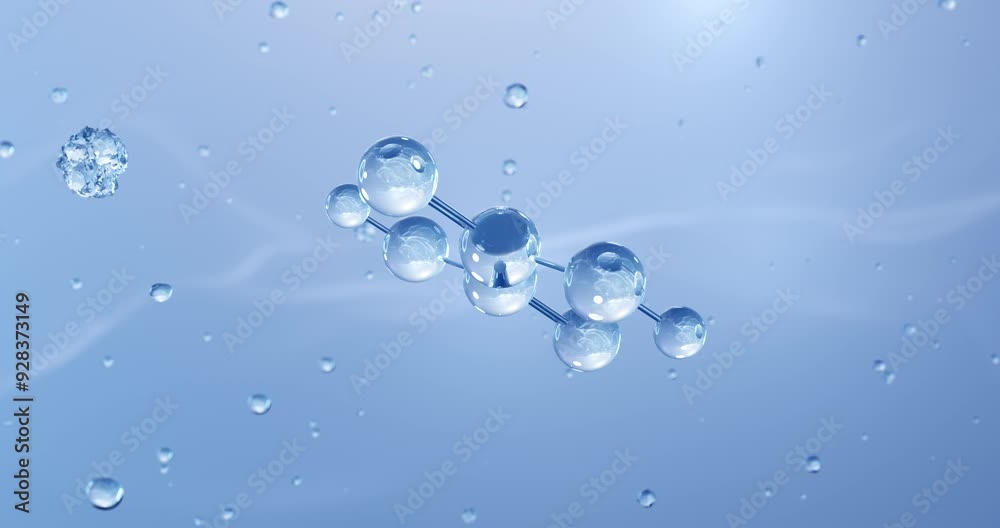 Oxalic acid rotating molecular structure, 3d model of molecule, organic ...