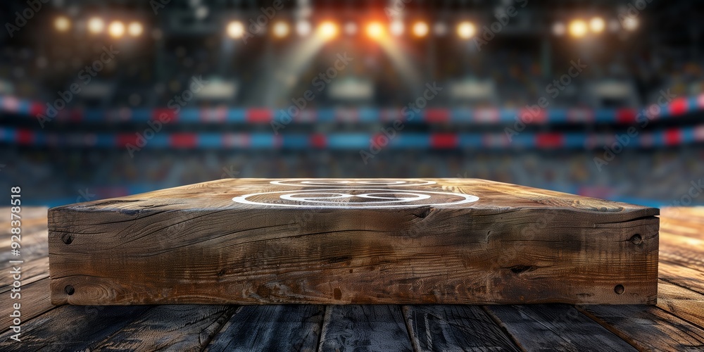 Podium for the award ceremony and match competition winners in the ...