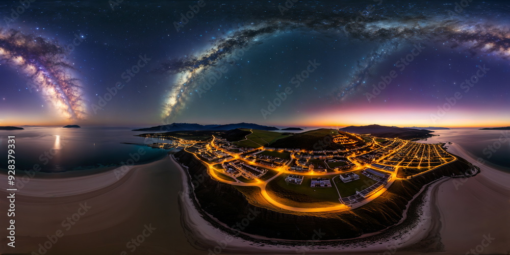 Drone shot Full 360 degrees seamless spherical panorama HDRI ...