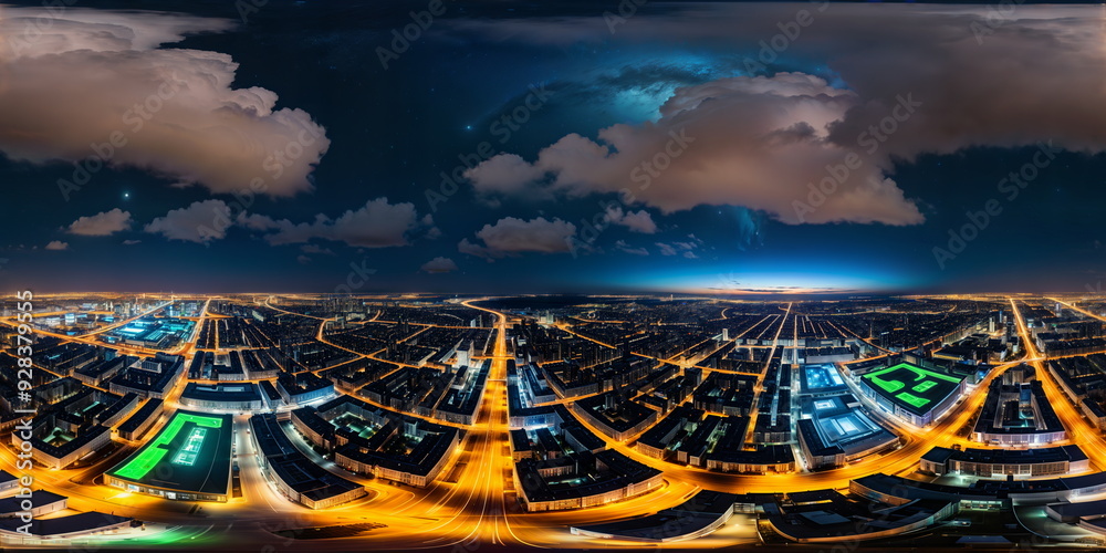 Drone shot Full 360 degrees seamless spherical panorama HDRI ...