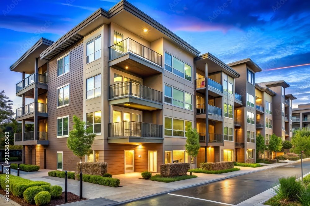 Sleek And Modern Exterior Of A Luxurious Apartment Complex In Silicon Sleek And Modern Exterior Of A Luxurious Apartment Complex In Silicon