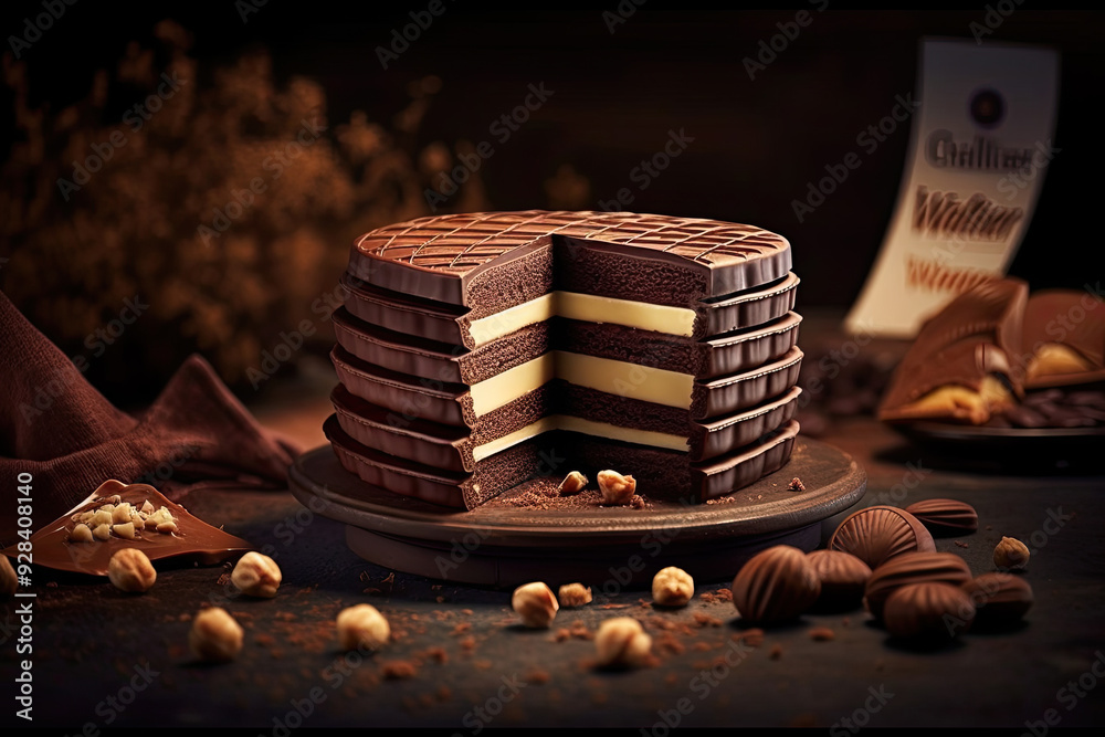 Chocolate Wafer High Resolution Food Photography Ideal for Snack Ads ...