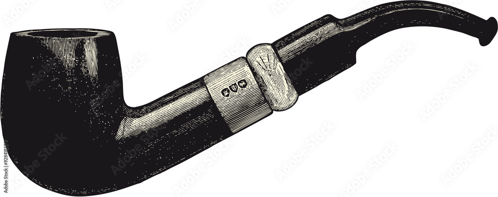 pipe vintage engraved illustration isolated on transparent background ...