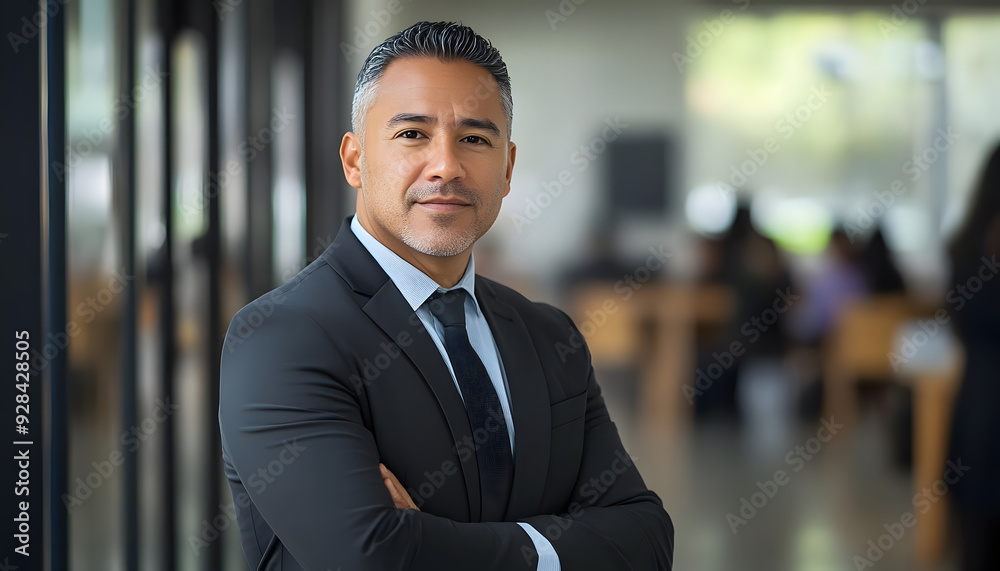 Foto de School principal in a suit front pose facing the camera Latino ...