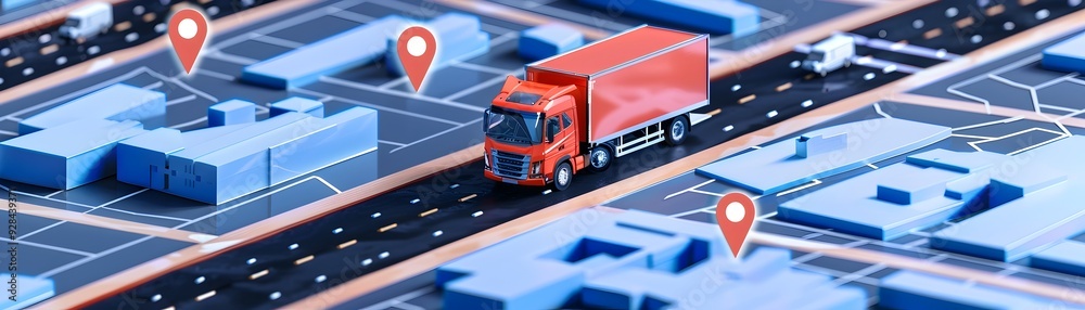 Digital Delivery Tracking Map Interface Showing Live Location of Trucks ...