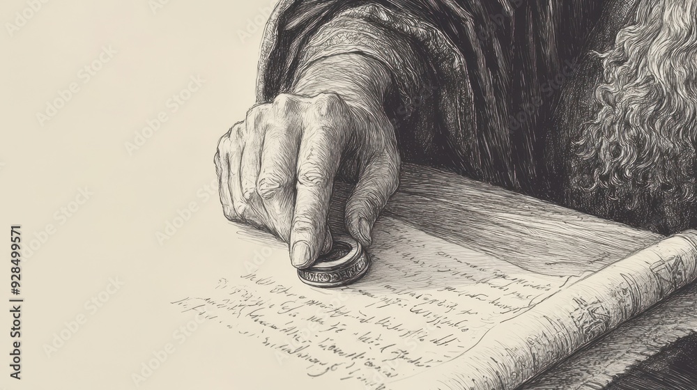 Biblical Illustration of Ezra and The Decree of Cyrus: King Cyrus Seals ...