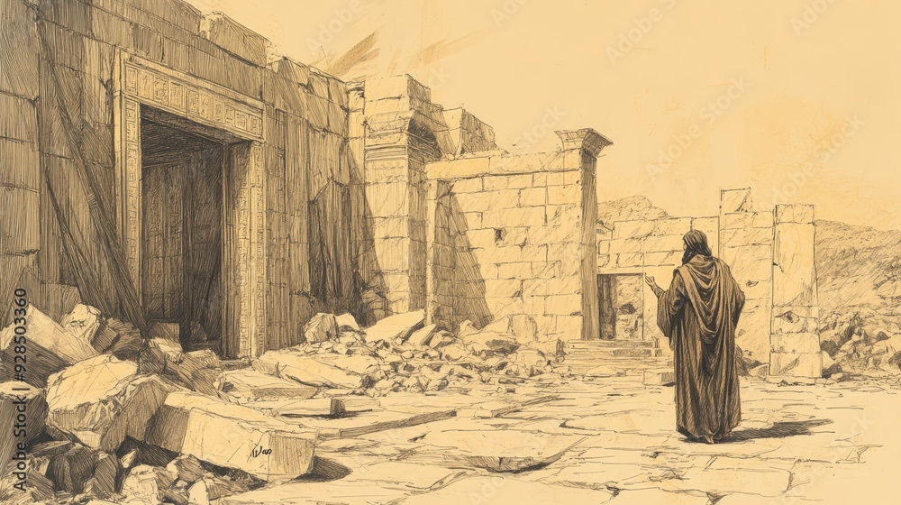 Biblical Illustration of Ezra and The Prophets Haggai and Zechariah ...