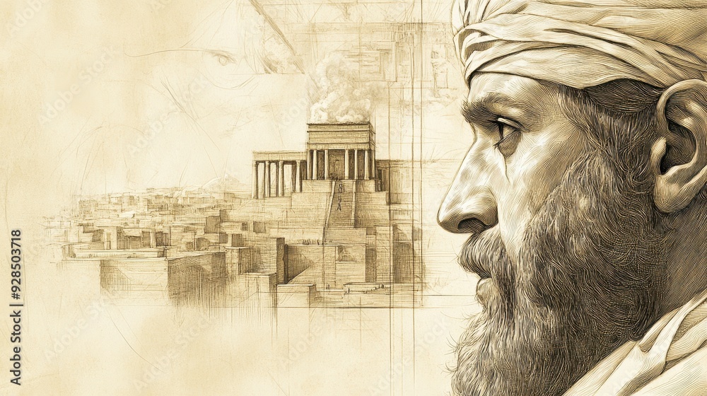 Biblical Illustration of Ezra and The Prophets Haggai and Zechariah ...