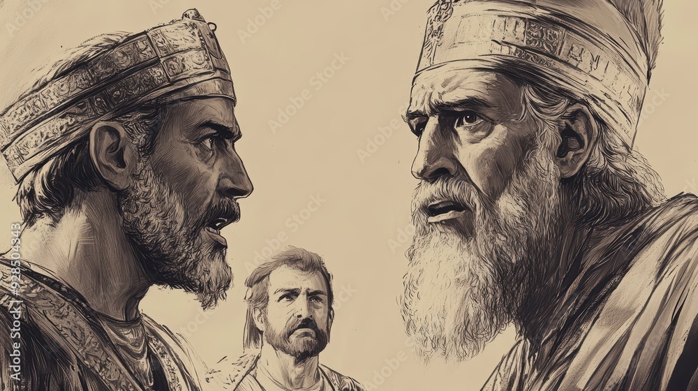 Biblical Illustration of Haman’s Shock as King Xerxes Reveals the Honor ...
