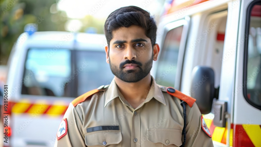 Indian Emergency Medical Technician (EMT) in Uniform - Indian male EMT ...
