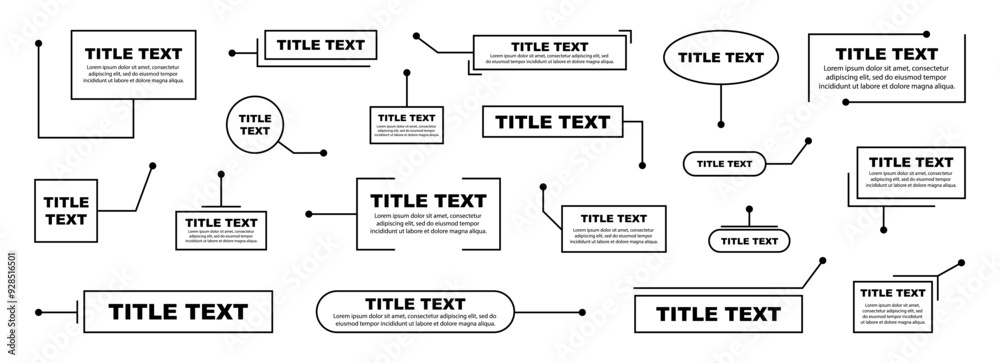 Сallouts titles set. Futuristic callouts template HUD. Digital line ...