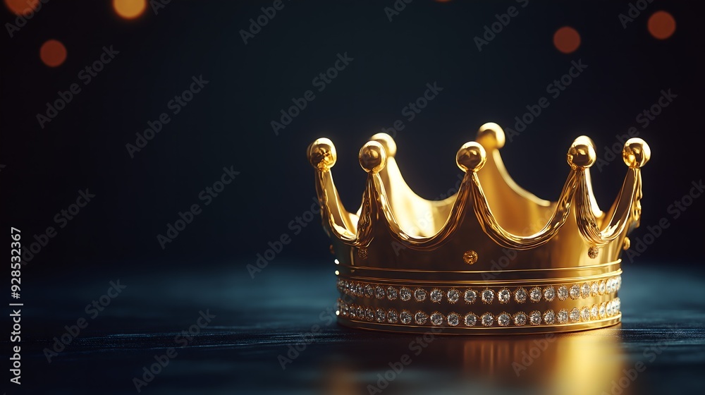Luxurious golden crown on a solid color background, symbolizing VIP ...