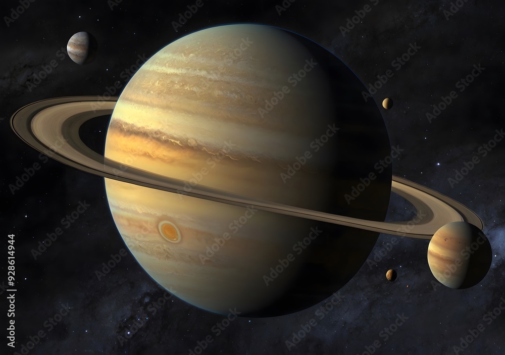 3D illustration of Saturn - Solar system planets set. High quality ...