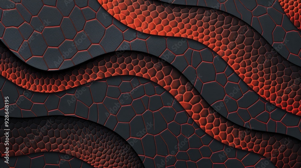 Digital artwork featuring a pattern of hexagonal shapes with a gradient ...