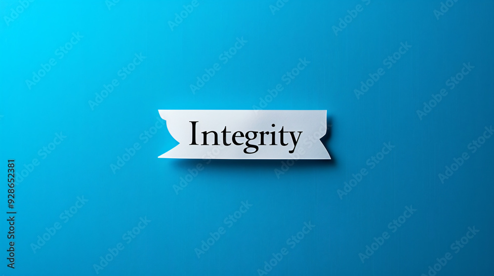 Minimalist representation of honesty and moral principles in a white ...