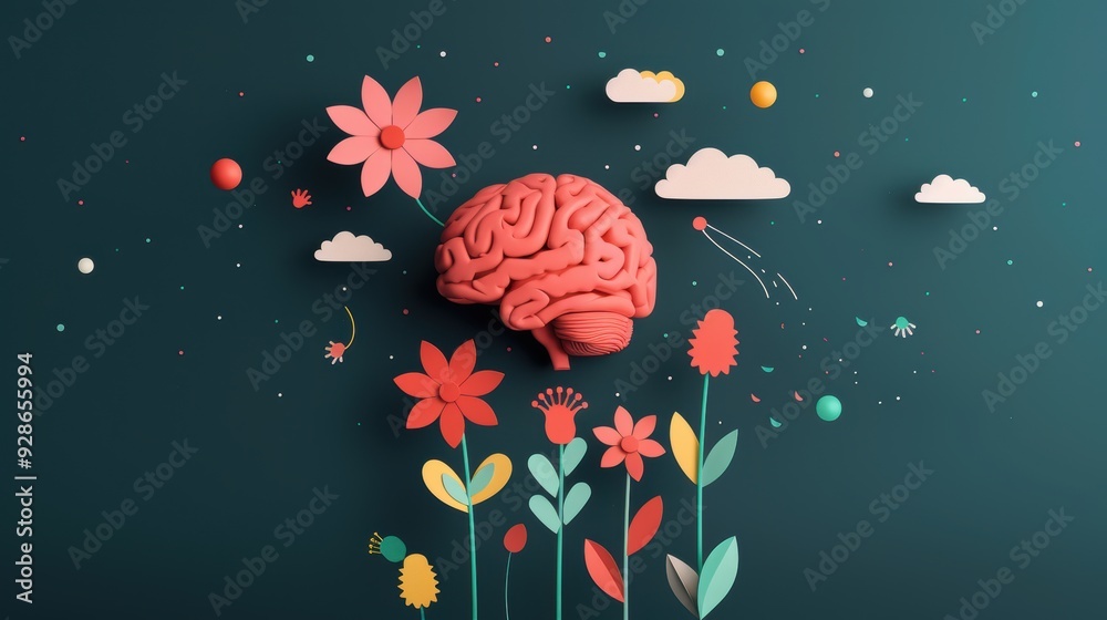 A thought-provoking illustration of the brain and mind, featuring ...