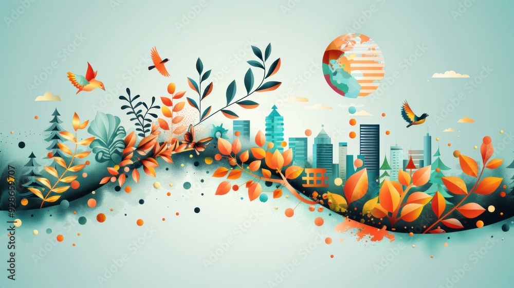 An intricate illustration symbolizing global health and research ...