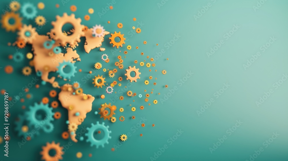 A dynamic illustration showcasing the concept of global knowledge, with ...