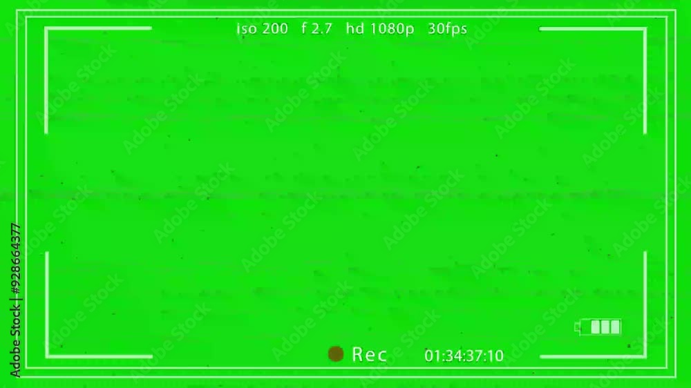 Video Camera Recording Screen Overlay with Dashed Border Animation on ...