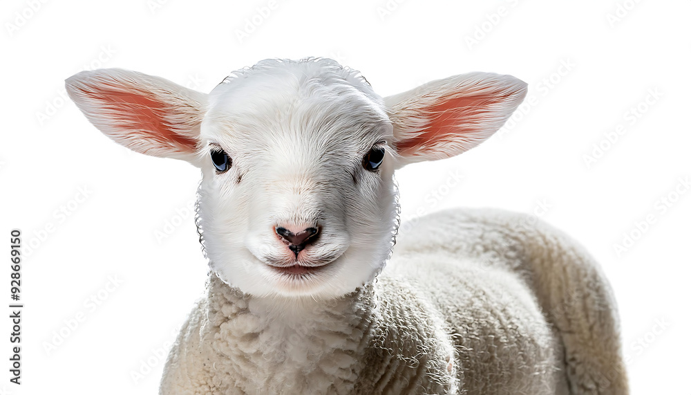 cute white lamb white background transparent png Stock Illustration | Adobe Stock