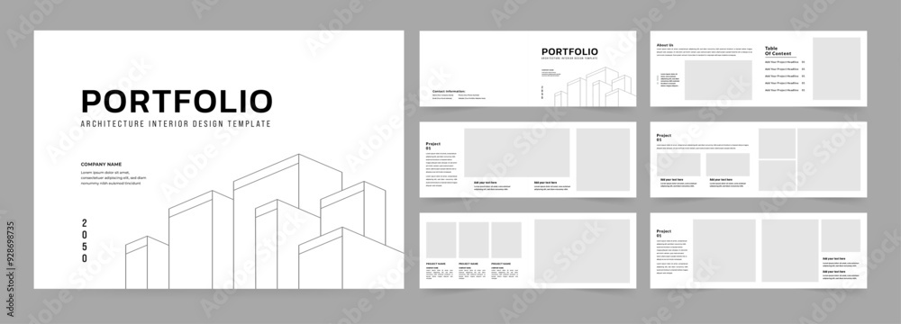 Architecture portfolio template or Portfolio layout design, Portfolio ...