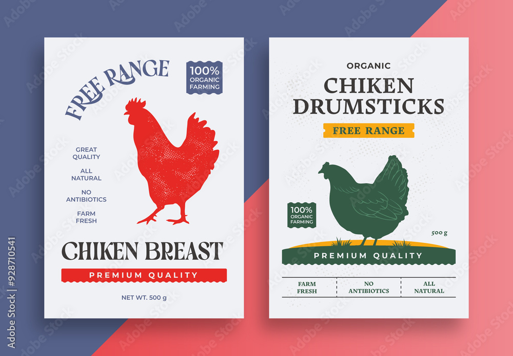 Chicken Meat Label Layout for Package Stock Template | Adobe Stock