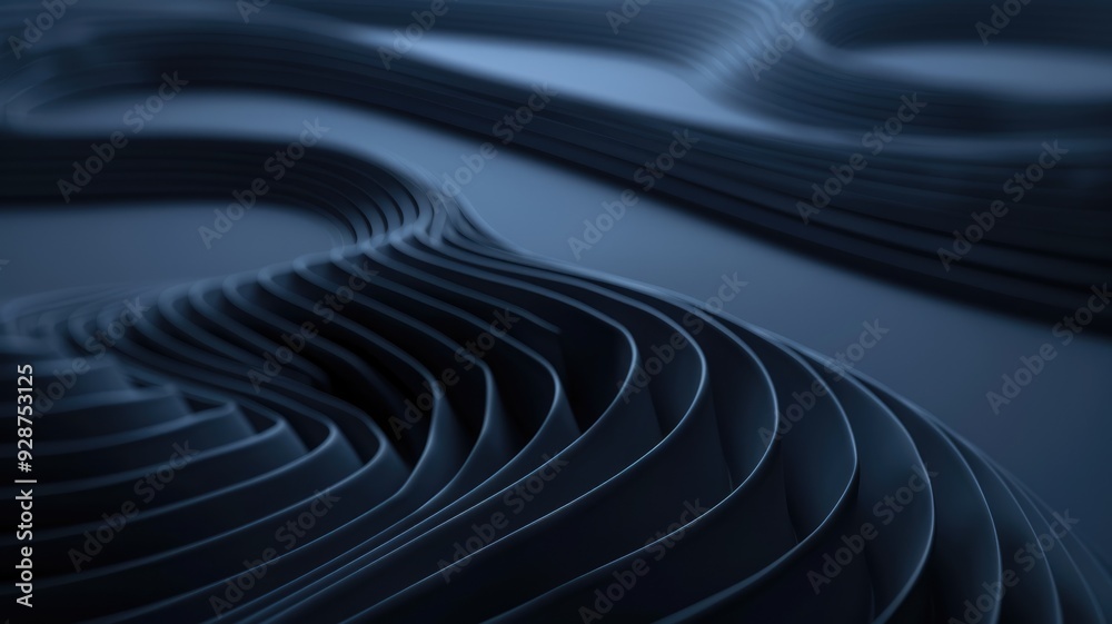 Abstract blue color wave express and emphasize energetic signal ...