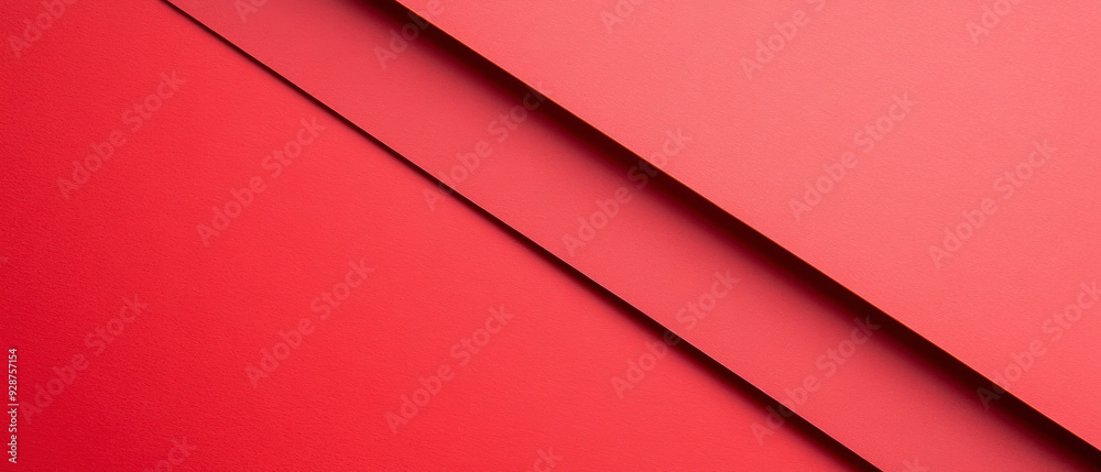 An geometric composition of overlapping red paper sheets creating ...