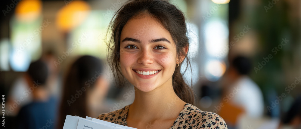 Project Coordinator, A female project coordinator poses with paper ...