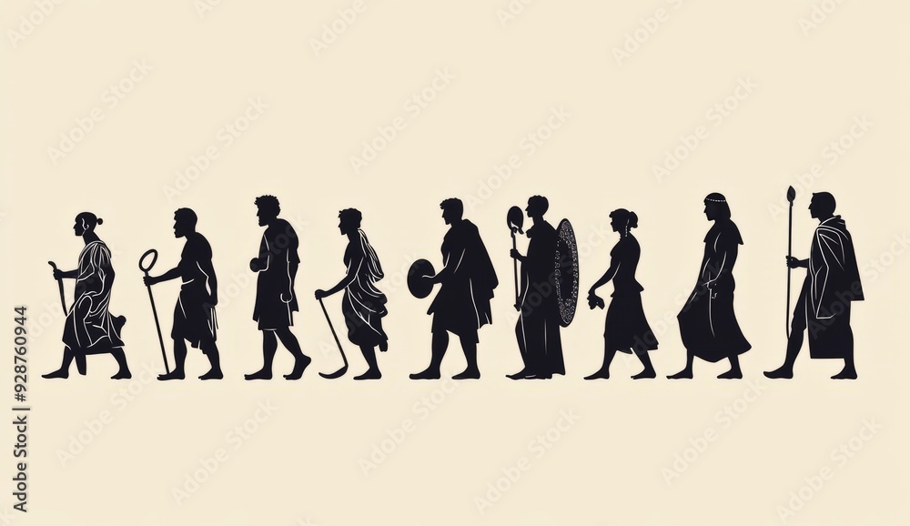 The Evolution of Leadership, A timeline of silhouettes evolving from ...