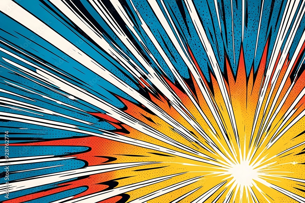 Speed Line Comic Book Background in Vintage Magazine Style with ...