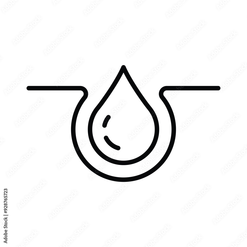 Moisture icon. Simple outline style. Moisturizing cream, skincare, skin ...