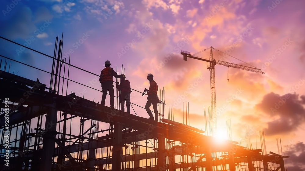 Hardworking Construction Workers in Action: Building the Future at a ...