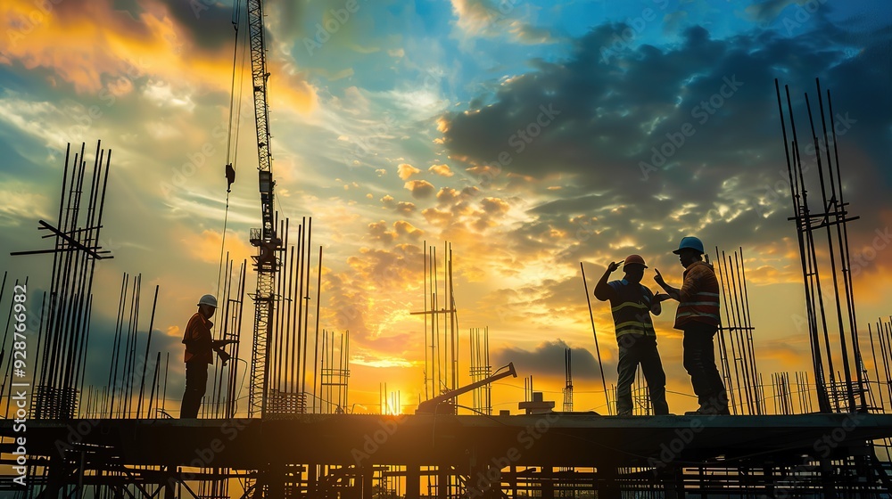 Hardworking Construction Workers in Action: Building the Future at a ...